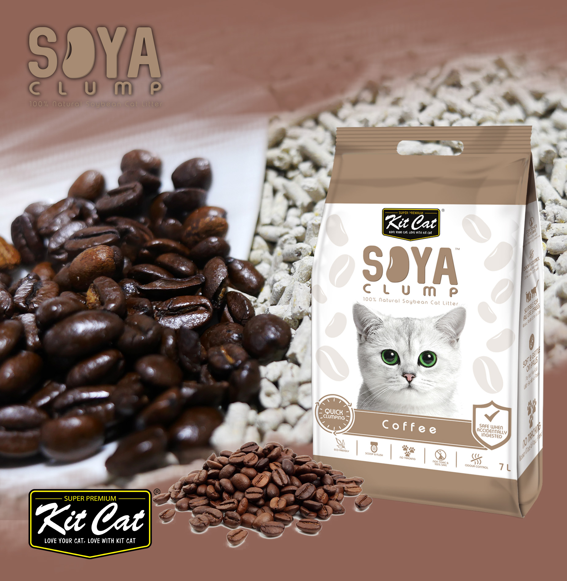 Kit Cat Soya Clum Cát Đậu Nành 7L - Happy Paws